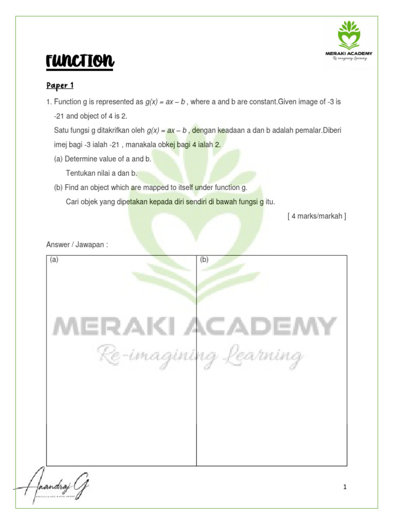 Function Paper 1 | PDF