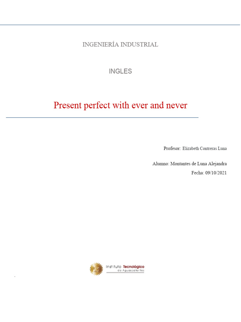 Present Perfect With Ever and Never | PDF