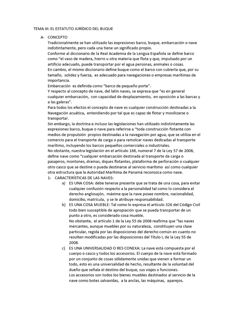 Estatuto Juridico de La Nave | PDF | Buques | Ley de hipotecas