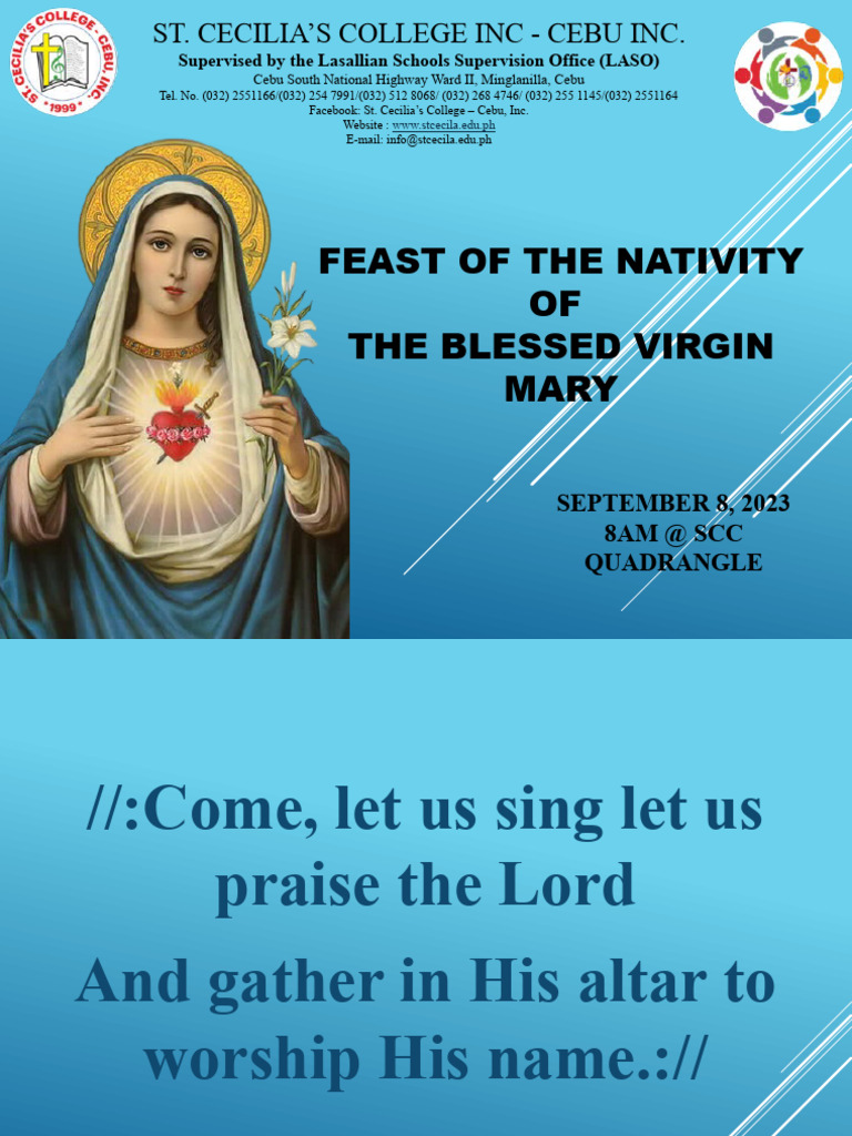 Feast of The Nativity of The Blessed Virgin Mary | PDF | Mary, Mother ...