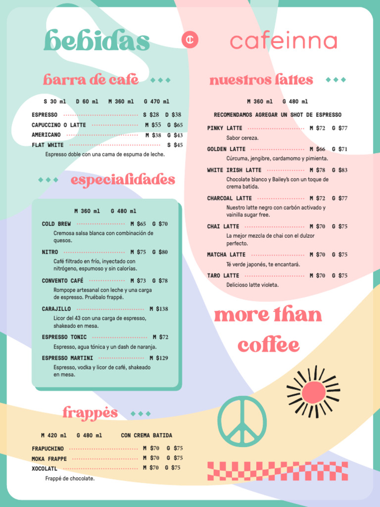 Menú de Bebidas y Alimentos | PDF | Cocina occidental | Cocinando