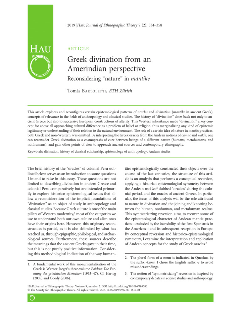 Greek Divination From Anamerindian Perspective | PDF | Plato ...