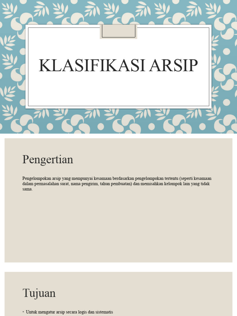 Klasifikasi Arsip | PDF