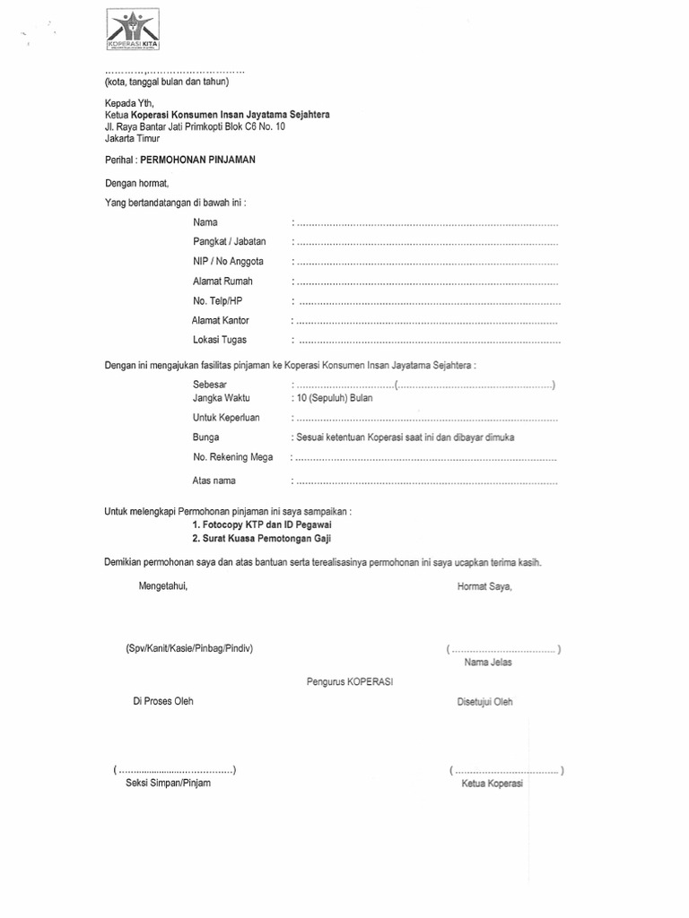 Form Pinjaman Baru (New) | PDF