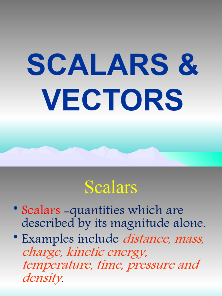 Scalars Vectors 1 Pdf Euclidean Vector Distance