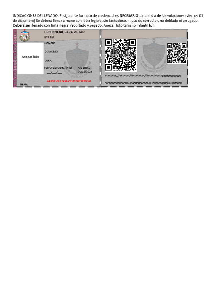 Formato de Credencial | PDF