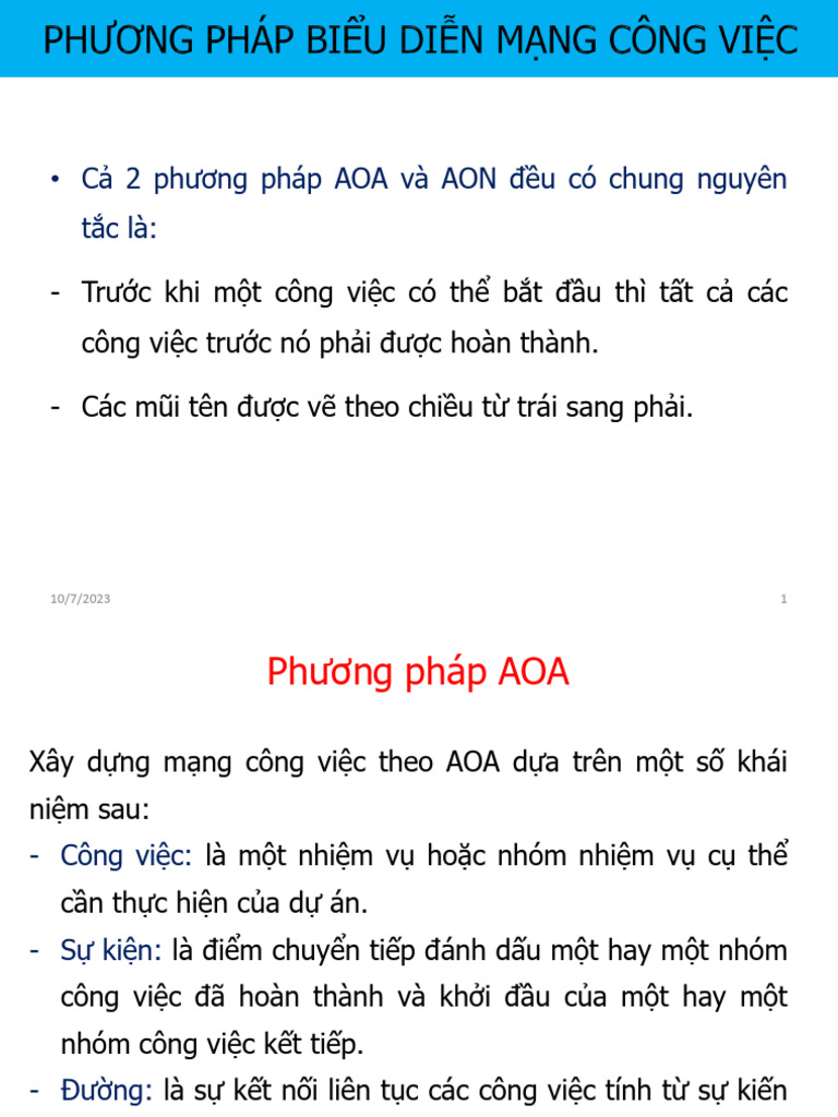 Chương 2; PP AOA và AON | PDF