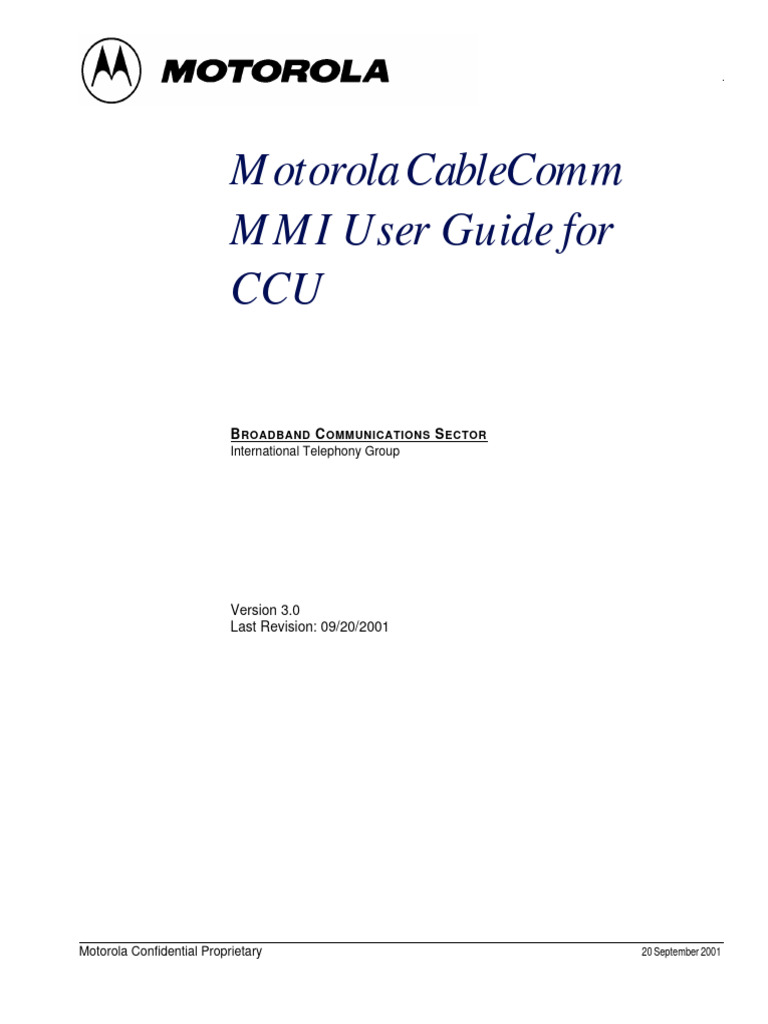 Motorola Cablecomm MMI UserGuide | PDF | Command Line Interface | Password