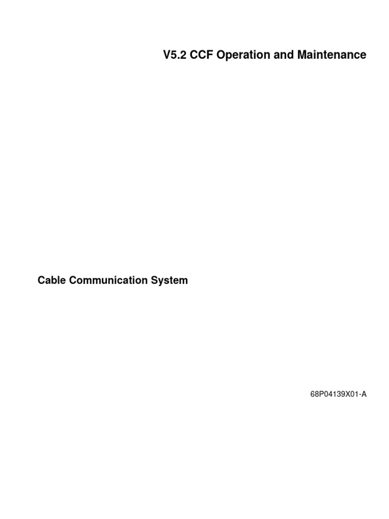 Motorola Cablecomm V5.2 Operation and Maintenance | PDF | Customer ...