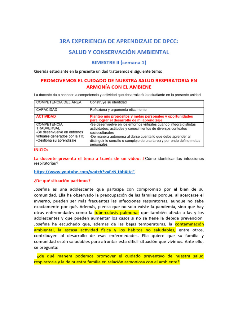 Salud Respiratoria y Ambiente Armónico | PDF | Aprendizaje | Cognición