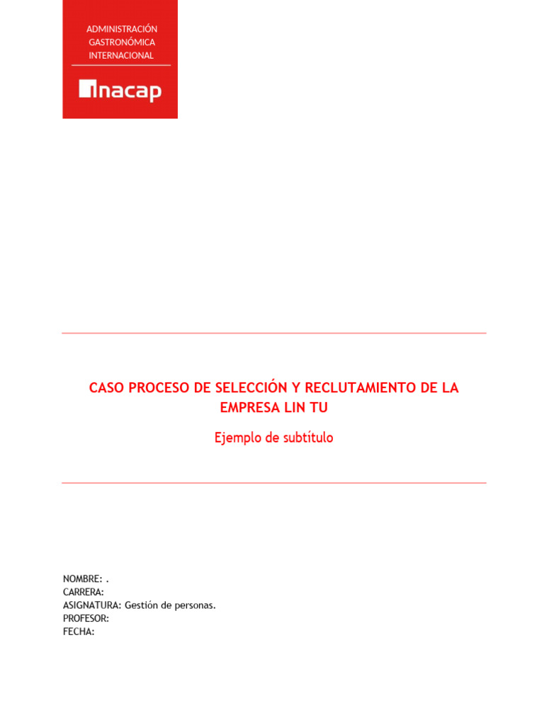 Selección y Reclutamiento en Lin Tu | PDF | Business | Marketing