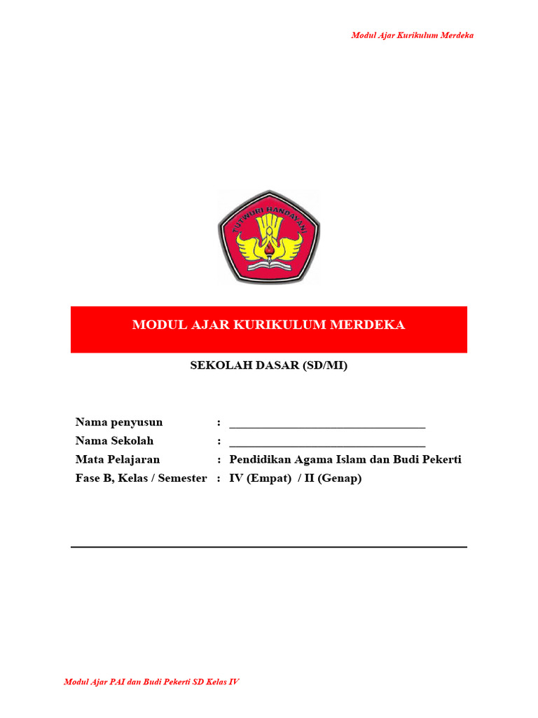 Contoh Modul Ajar Pai Semester 2 Kelas 4 | PDF | Karier & Perkembangan ...