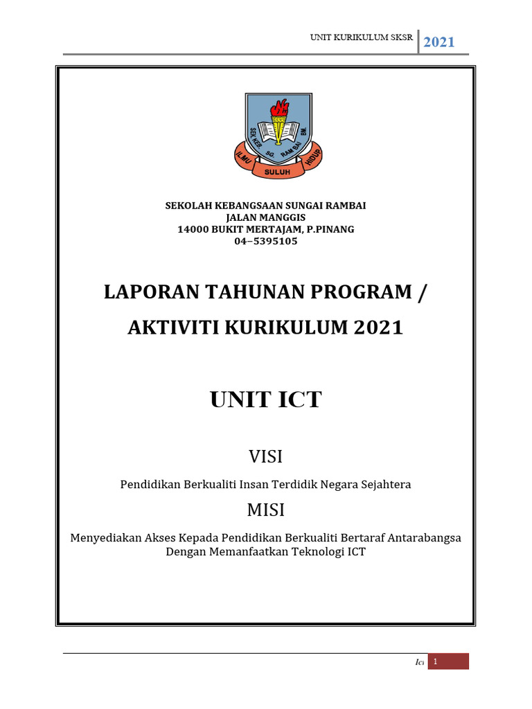 Laporan Tahunan Unit Ict 2021 | PDF