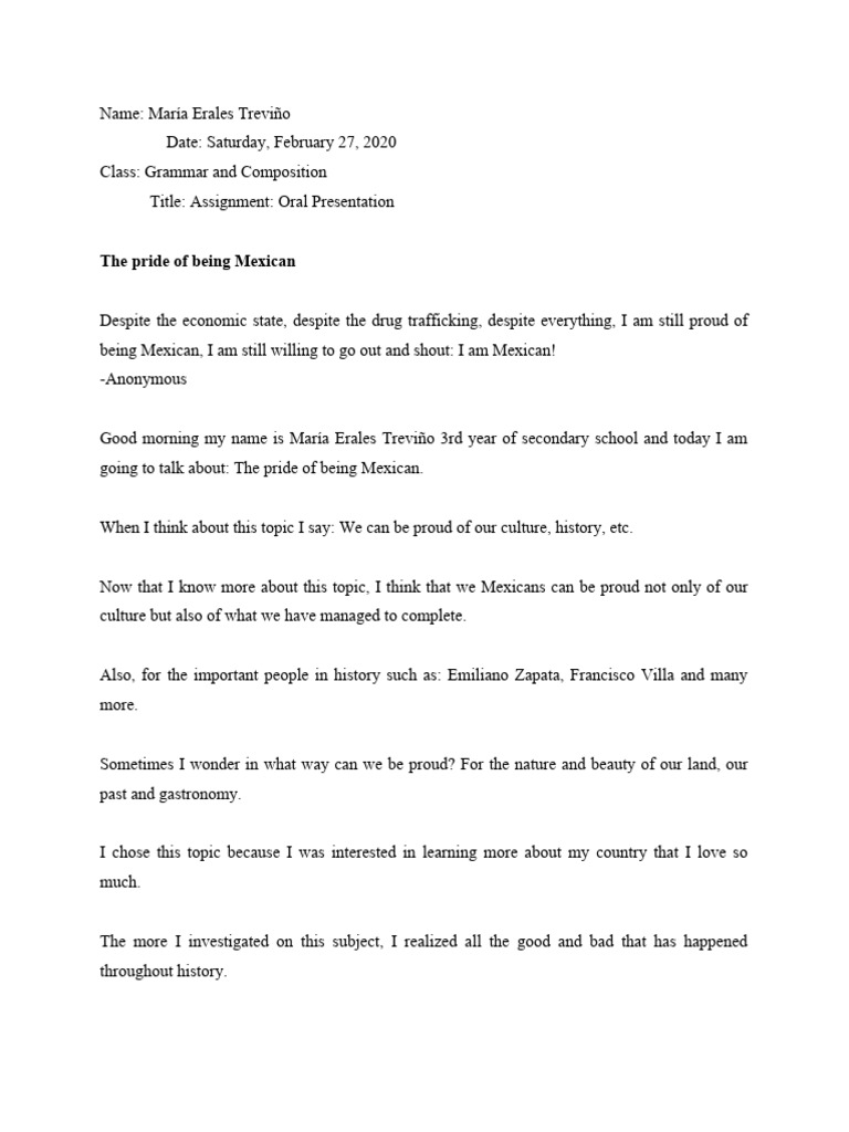 Assignment - Oral Presentation | PDF