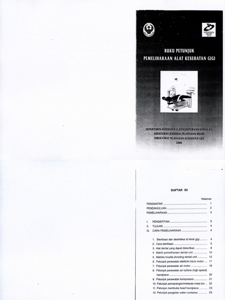 Buku Pemeliharaan Alat Kesehatan Gigi 2000 | PDF