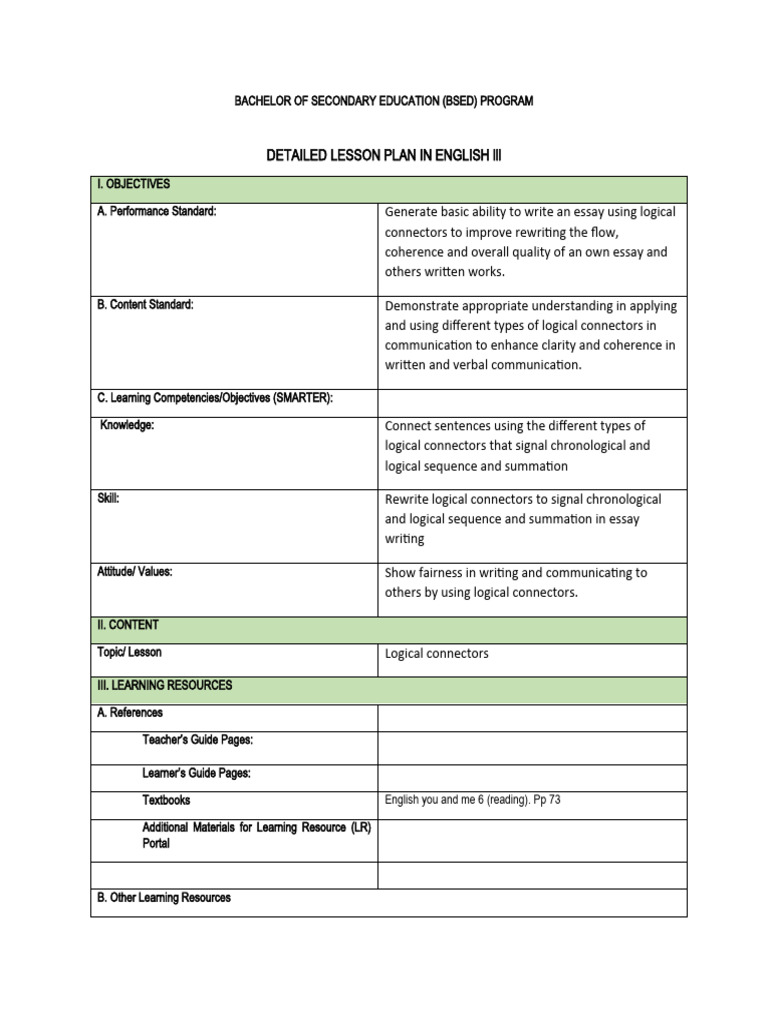 Lesson Plan Template (Delmarkmien) | PDF | Learning | Lesson Plan
