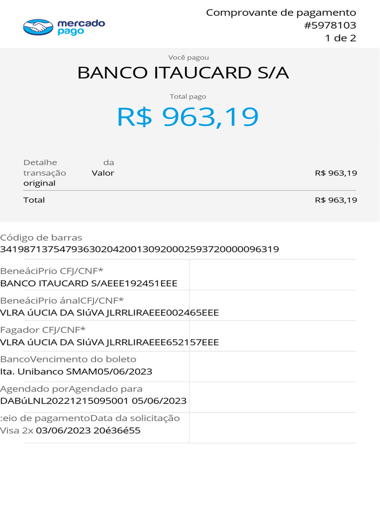 Comprovante de Pagamento | PDF