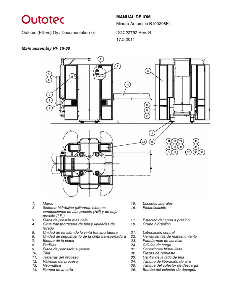 Partes de Filtros Larox | PDF