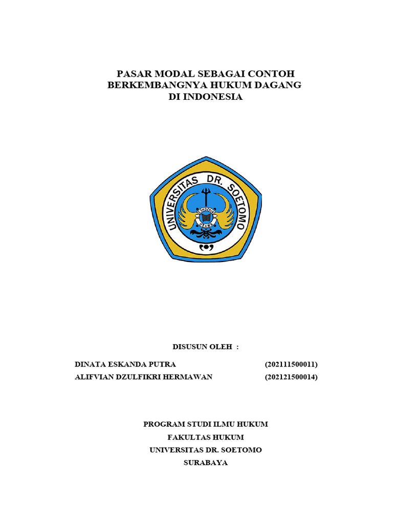 Pasar Modal dan Hukum Dagang Indonesia | PDF | Pengelolaan Keuangan ...