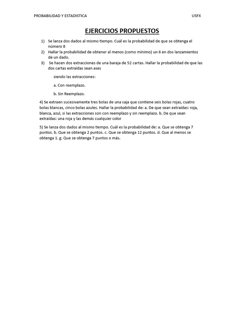 Ejercicios Propuestos | PDF