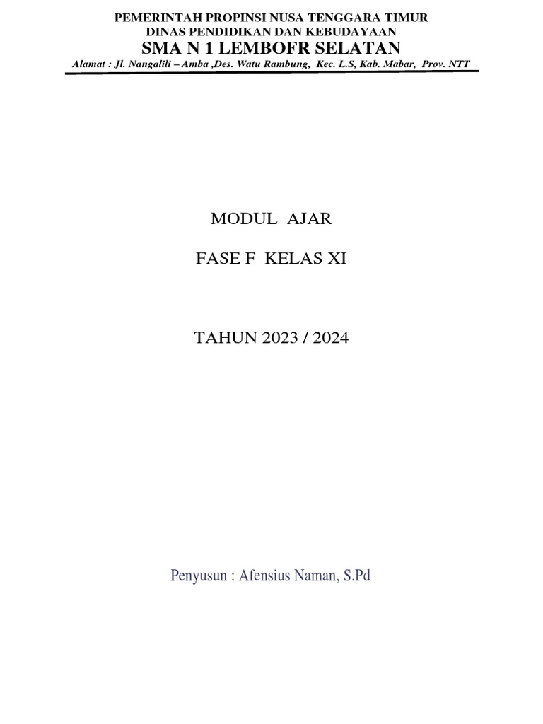 Modul Ajar Fisika Materi Kinematika Gerak Lurus PPL 1 | PDF Modul Ajar Fisika Materi Kinematika Gerak Lurus PPL 1 | PDF