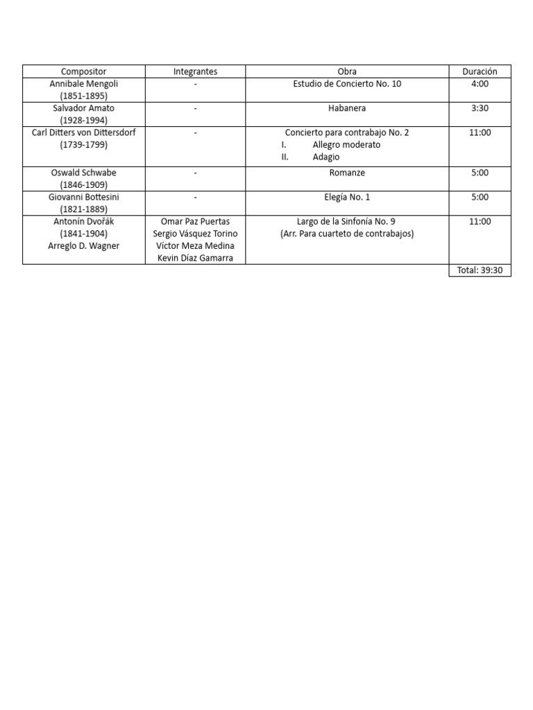 Programa Recital Omar Paz Puertas | PDF