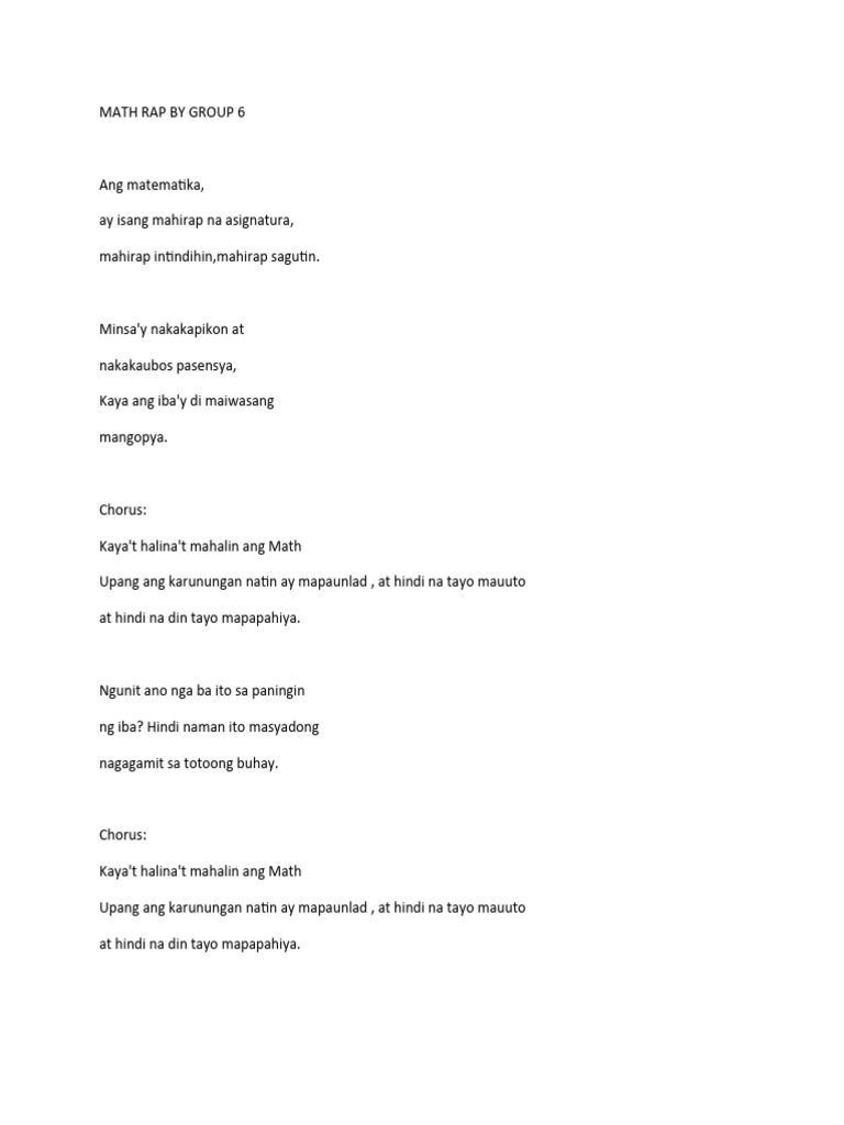 Math Rap Sample | PDF