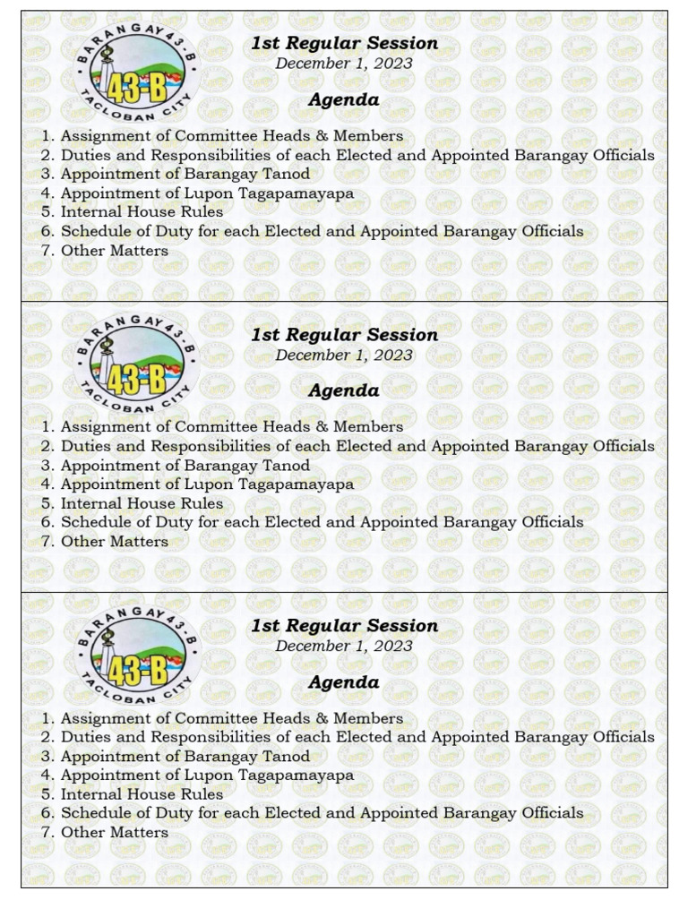 Regular Session Agenda | PDF | Career & Growth | Law