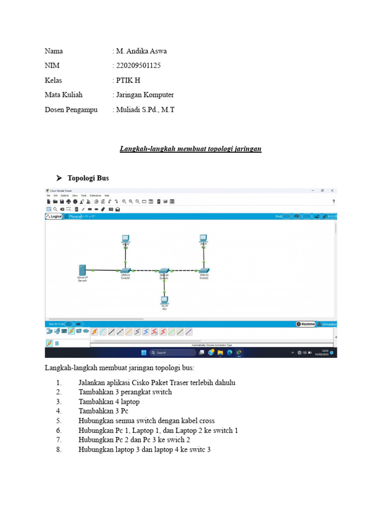 Praktikum 4-Membuat Topologi Di Cisco Packet Tracer | PDF