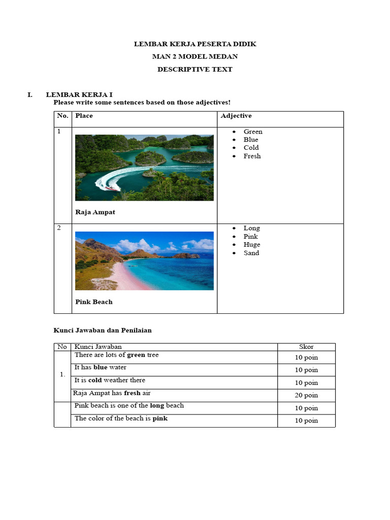 LKPD Descriptive Text | PDF LKPD Descriptive Text | PDF