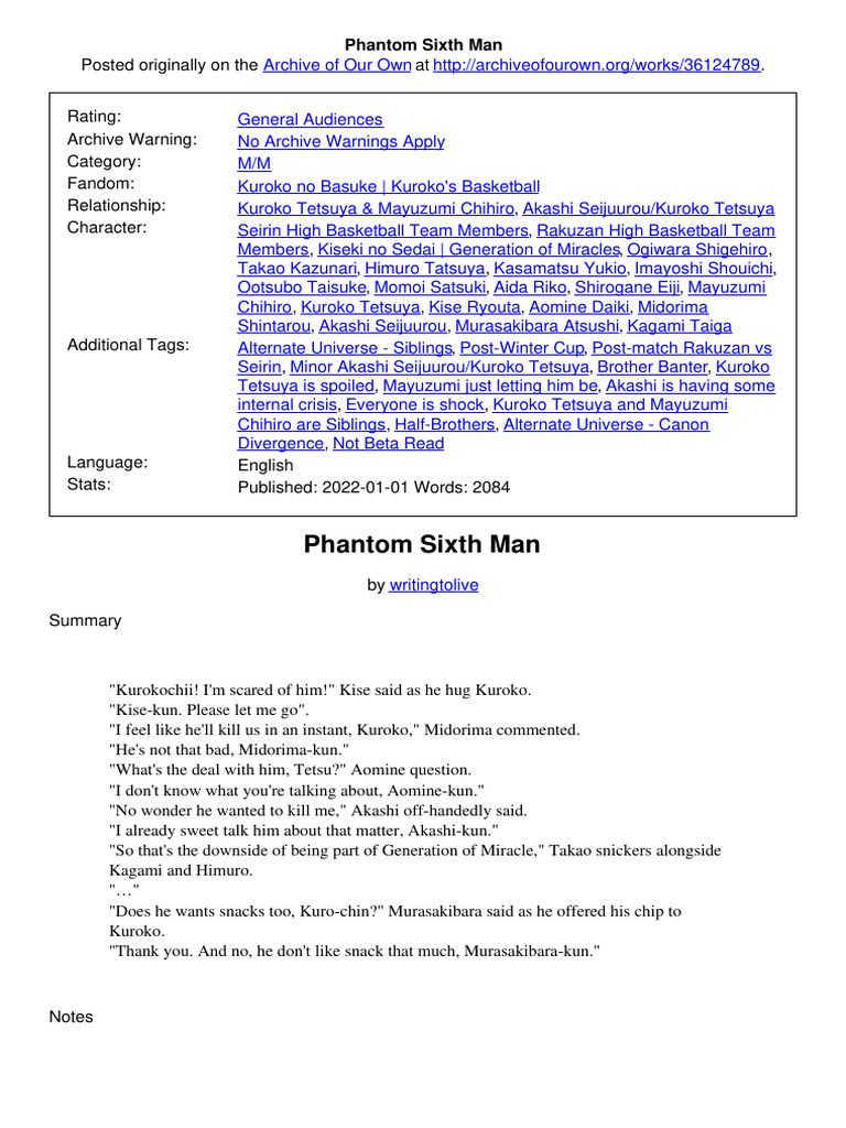 Phantom Sixth Man | PDF