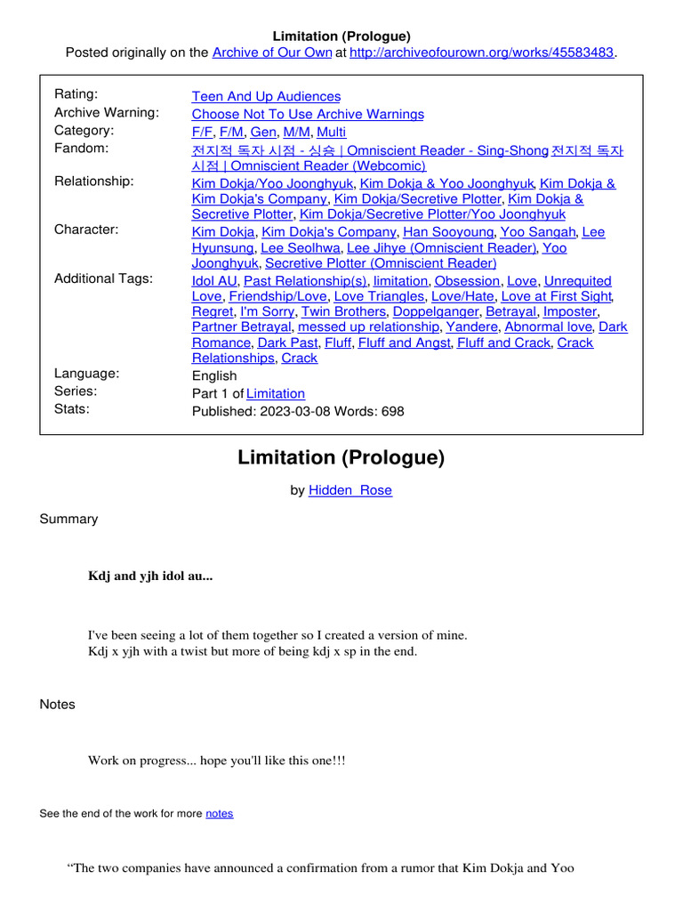 Limitation Prologue | PDF