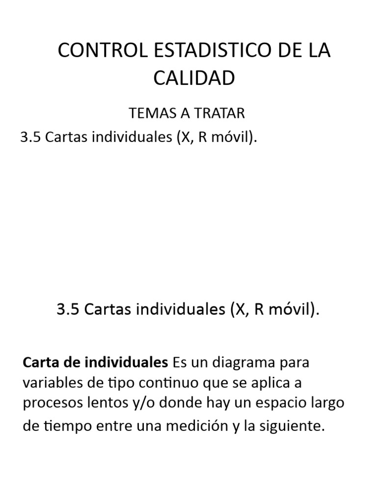 Control Estadistico de La Calidad III Parcial Cartas X - R Movil | PDF ...