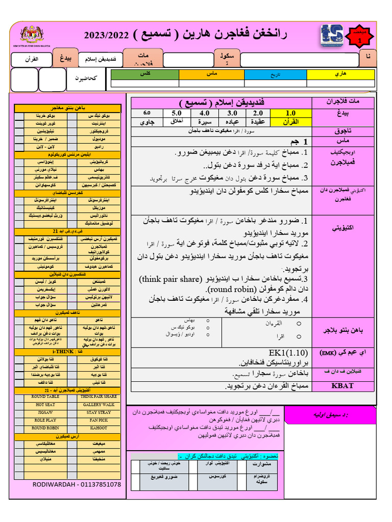 RPH Tasmik 2022 | PDF