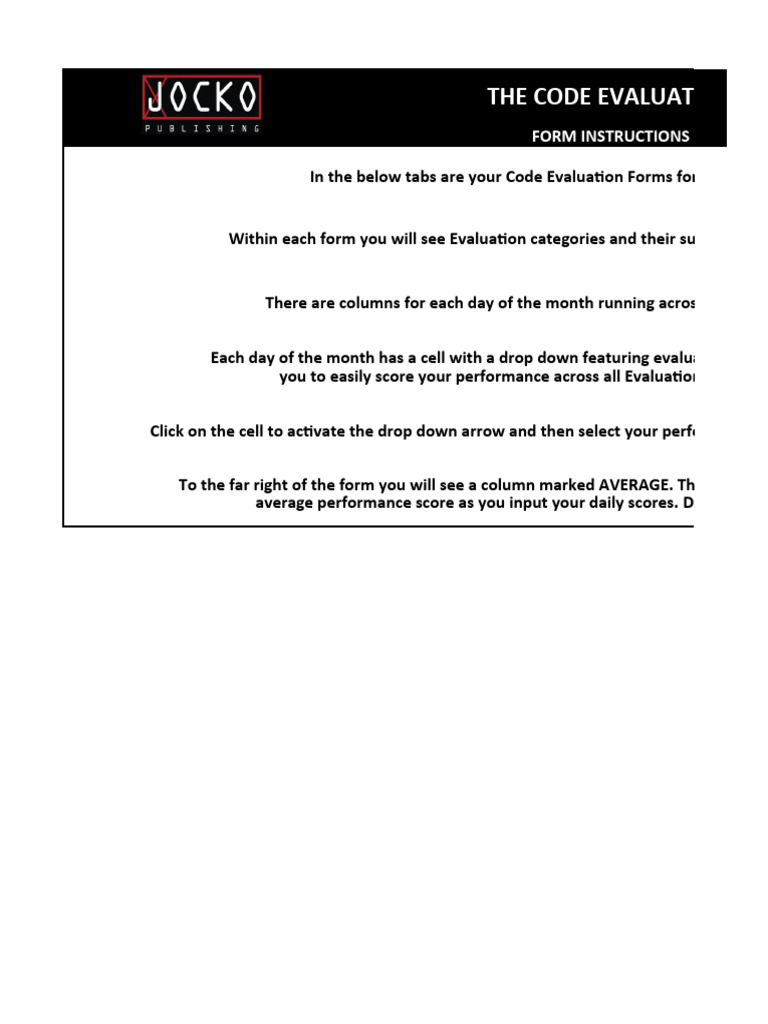 The Code Evaluation Forms - Final | PDF | Leadership | Self Defense