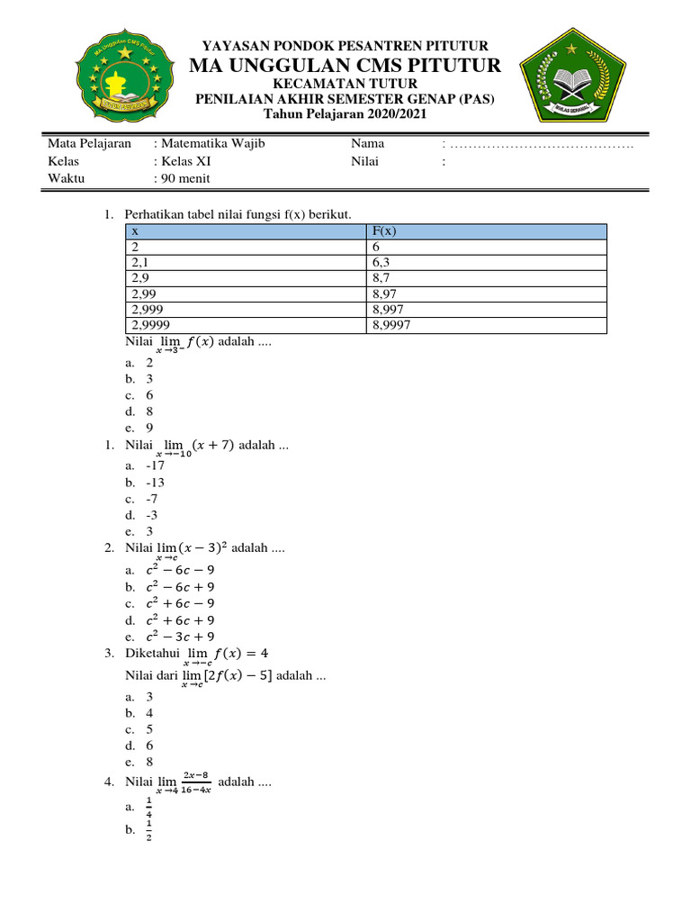 Matematika Wajib Kelas XI | PDF | Metode & Bahan Ajar | Komputer