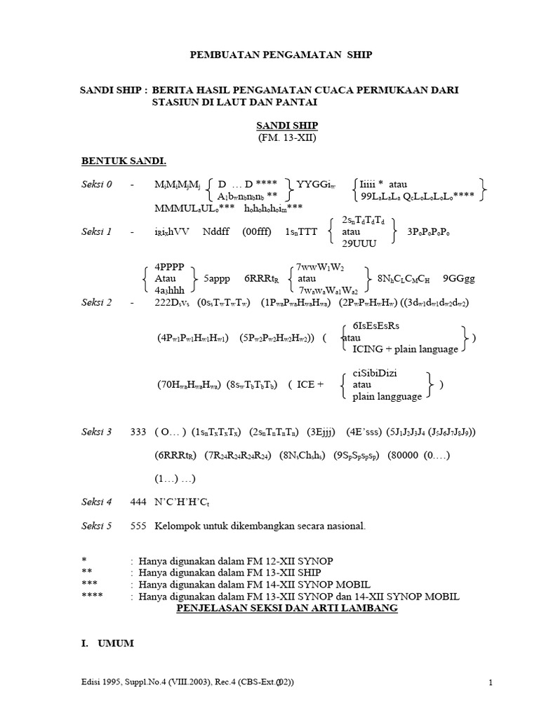 Standar Sandi Ship 1 | PDF