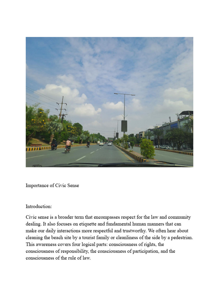 Importance of Civic Sense | PDF | Community | Etiquette