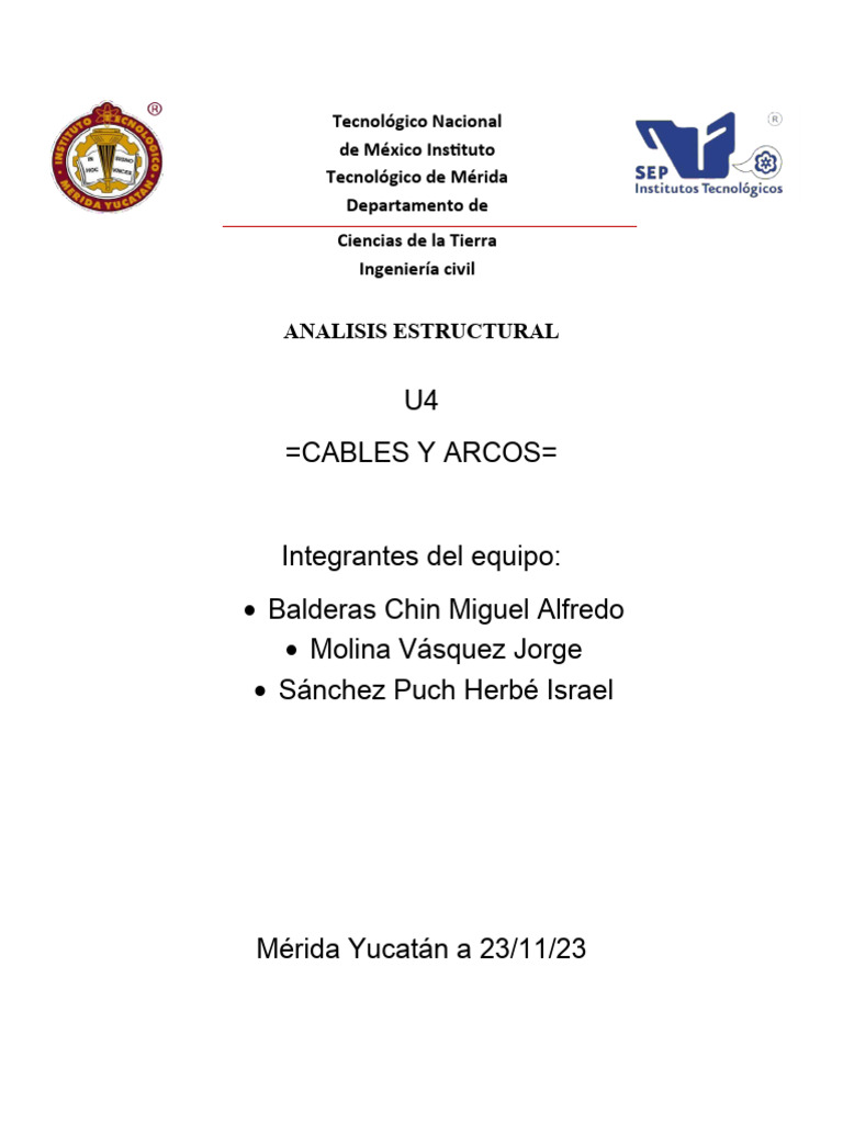 U4.Cables y Arcos | PDF | Viga (Estructura) | Ingeniería mecánica