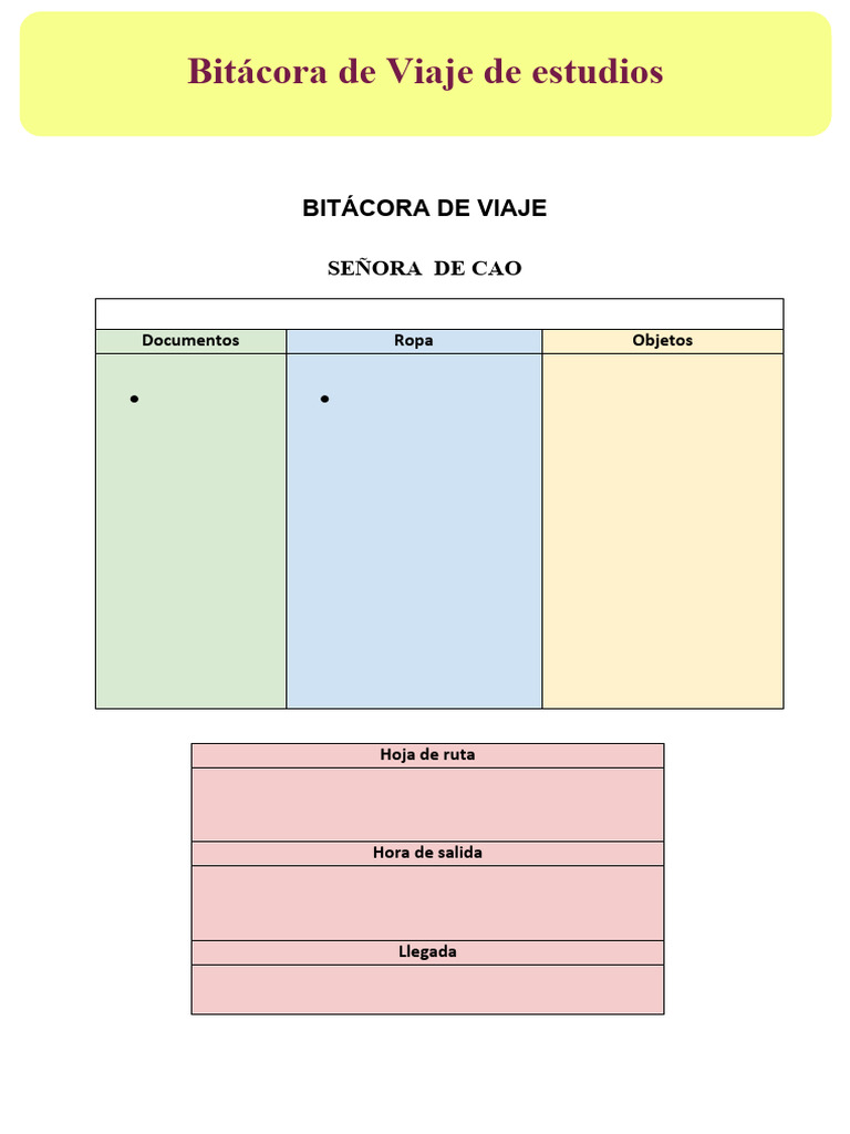 Guía para Crear una Bitácora de Viaje | PDF