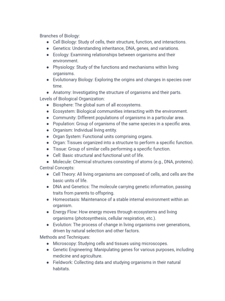 Bio Notes | PDF | Biology | Organisms