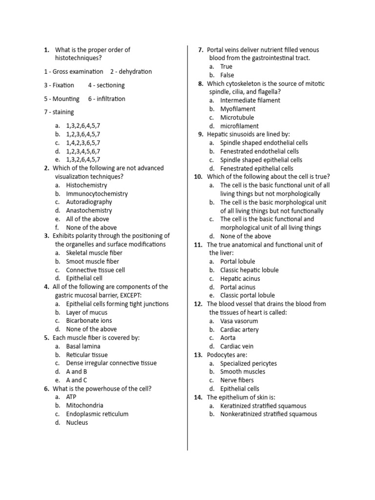 Histo Reviewer | PDF | Epithelium | Tissue (Biology)