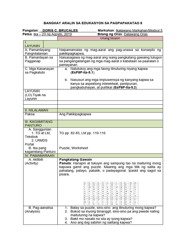 ESP LP Module 5 (Session 1) | PDF