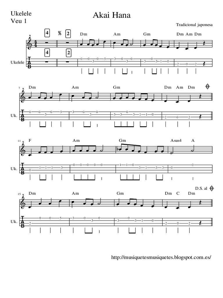 Akai Hana Ukelele Veu1 | PDF