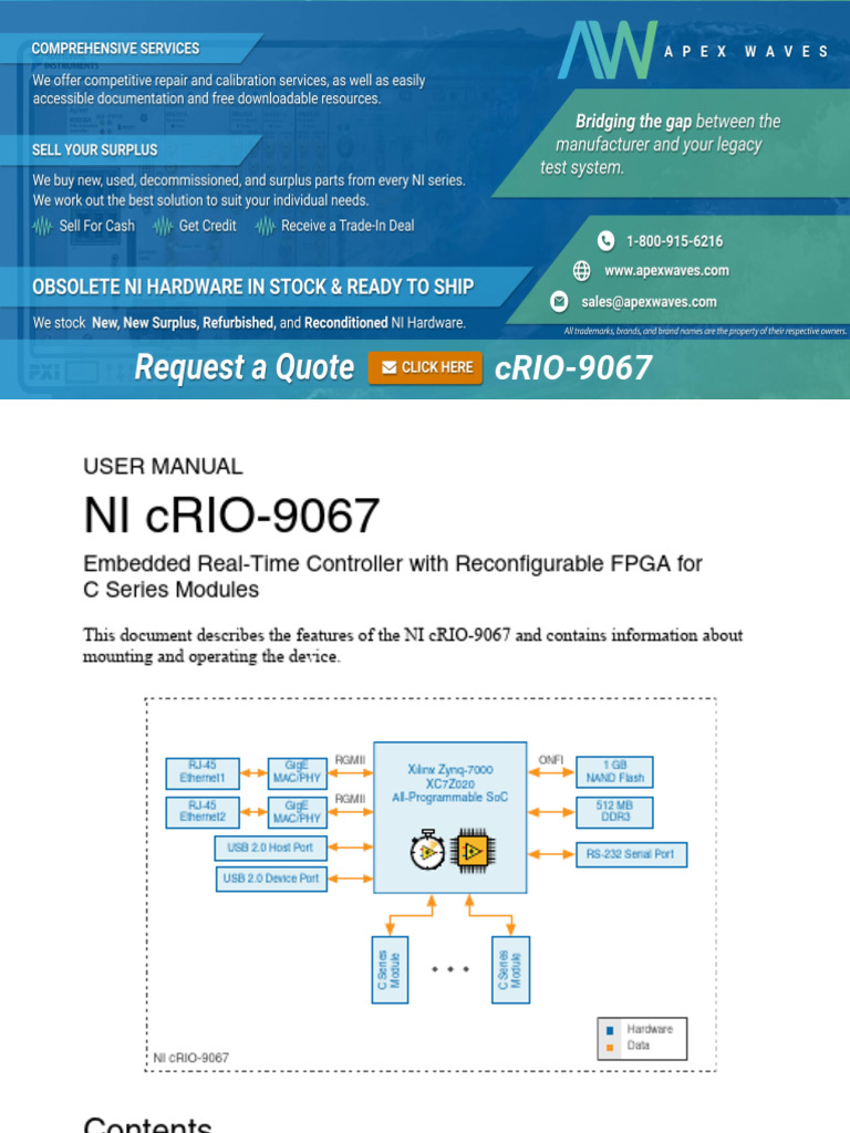 Ni Crio 9067 User Manual | PDF | Usb | Computing