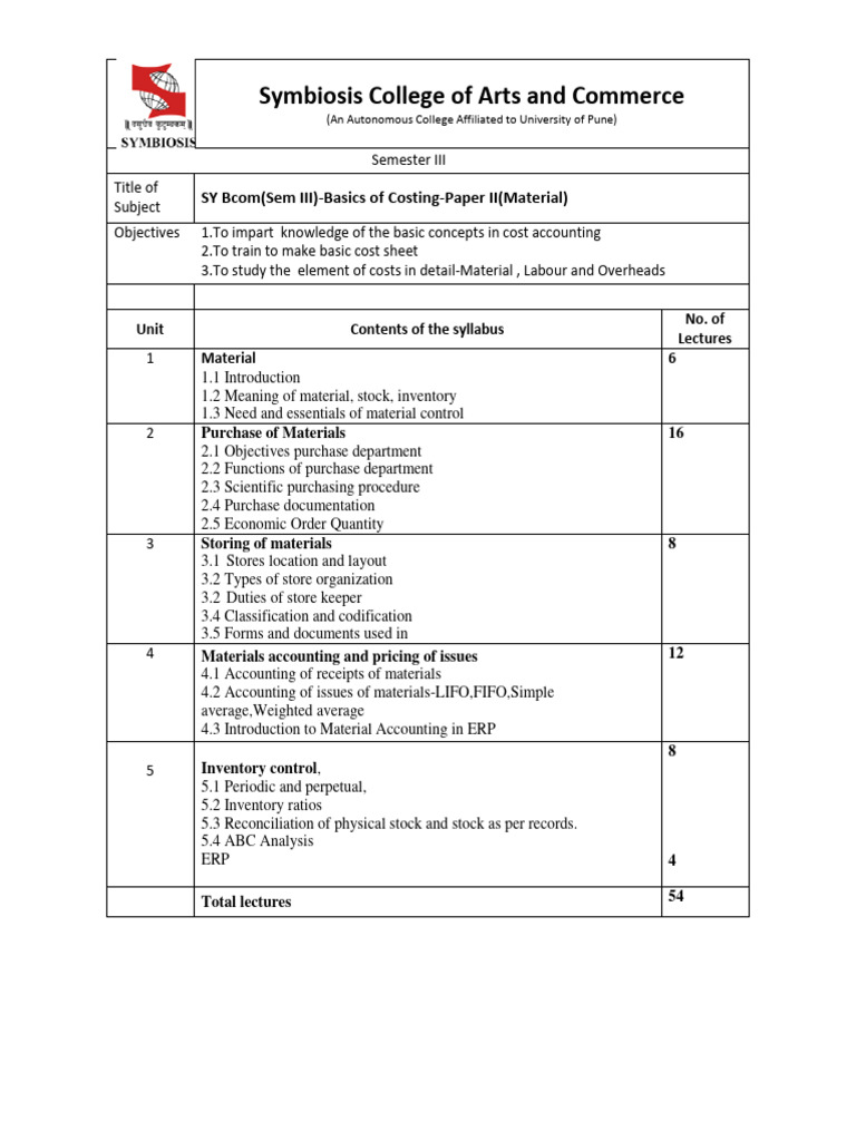 Basics of Cost Accounting Material SPL II | PDF | Cost Accounting ...