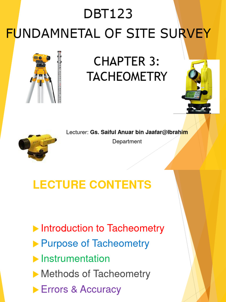 DBT123 Chapter 4 - Tacheometry Survey | PDF | Surveying | Applied And Interdisciplinary Physics