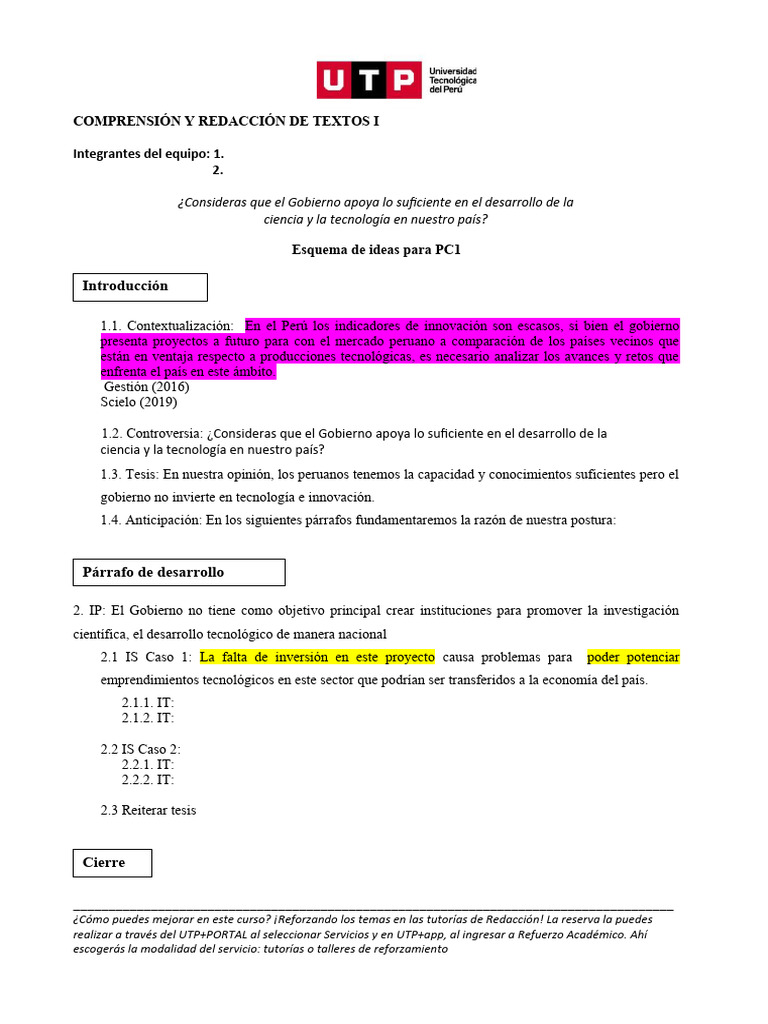 Esquema para PC1 y versión preliminar (1)[1] | PDF | Economias