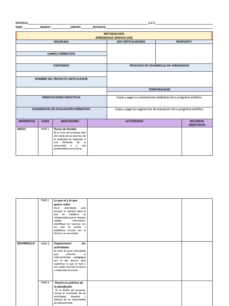 Formato de Aprendizaje Servicio (AS) | PDF | Evaluación | Aprendizaje