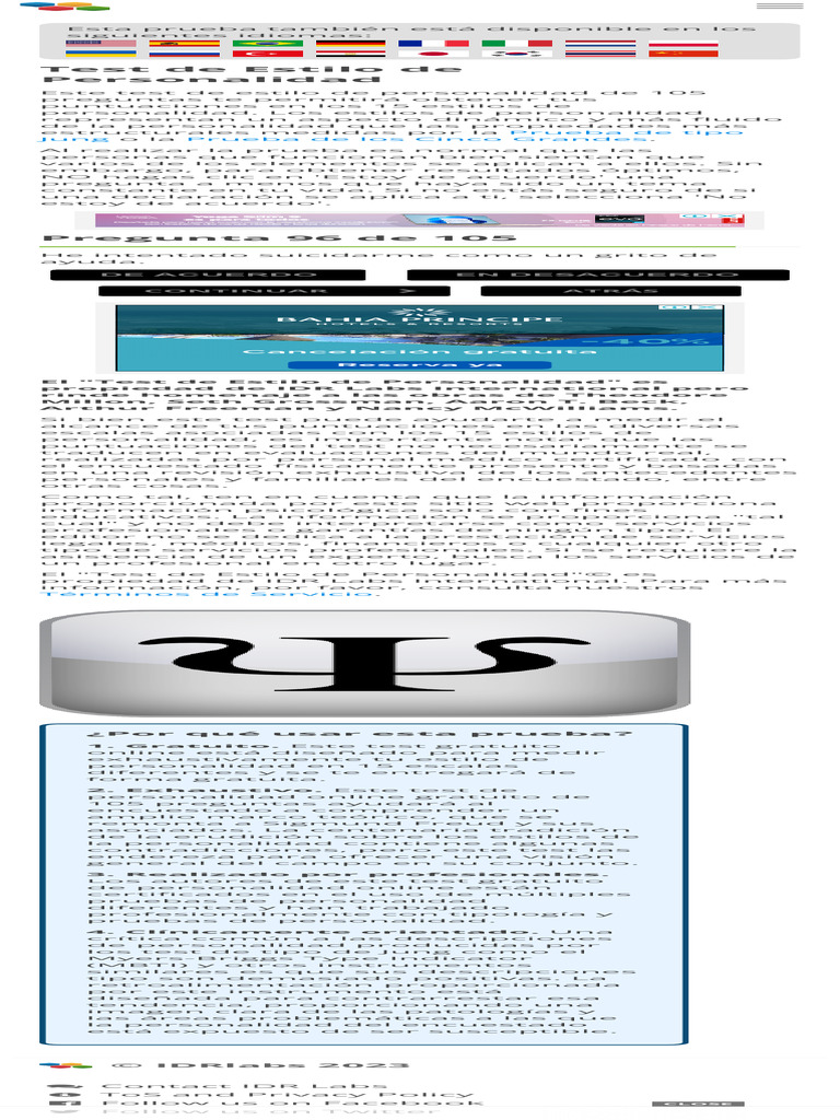 Test de Estilo de Personalidad IDR Labs | PDF | Crecimiento personal y ...